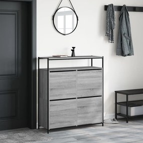 Botník se 4 výklopnými zásuvkami šedý sonoma 100 x 34 x 112 cm 3214416