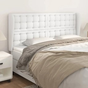 Čelo postele typu ušák bílá 183x23x118/128 cm umělá kůže 3118059