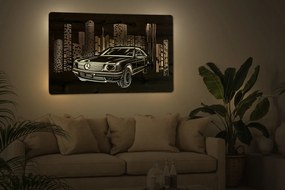 Li-Go "Mercedes Benz SLC" světelný obraz 230V 90x60cm provedení povrchu: dub světlý