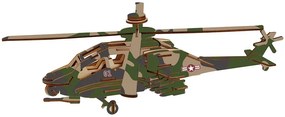 Woodcraft construction kit Woodcraft Dřevěné 3D puzzle Bojový vrtulník Apache