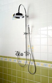 Reitano Rubinetteria Reitano Rubinetteria, VANITY Sprchový sloup s připojením vody na baterii, retro, chrom, SET061