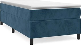 Box spring postel s matrací tmavě modrá 100x200 cm samet 3144667