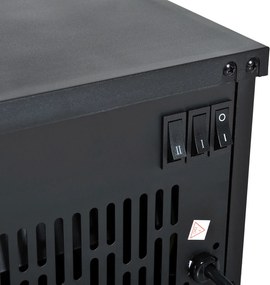 HOMCOM elektrický krb elektrická kamna stojící krb s efektem plamene 6001200W kov černý 34x17x31 cm pro příjemné večery |