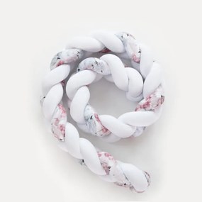 Mantinel pletený cop - bílá + květy sametové