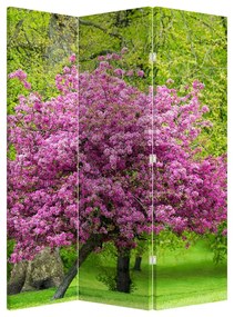 Paraván - Rozkvetlý strom na louce (126x170 cm)