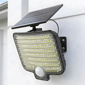 Exteriérové ​​solární nástěnné LED svítidlo Alex, 1x LED 5,5w, černá, pohybový senzor