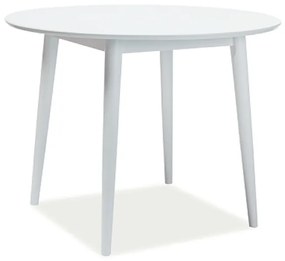SIGNAL Jídelní stůl - LARSON, 90x90, matná bílá