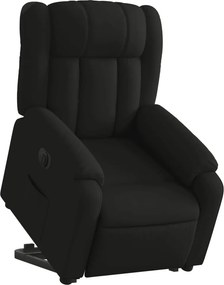 Elektrické zvedací polohovací křeslo černé textil 3205342