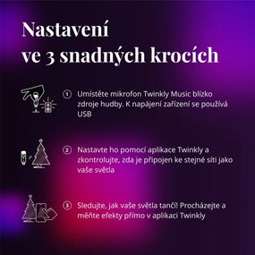 TWINKLY Music Detektor zvuku Snímač BPM USB Černá