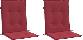 Podušky na židli nízké opěradlo 2 ks vínové 100x50x3 cm oxford 314140