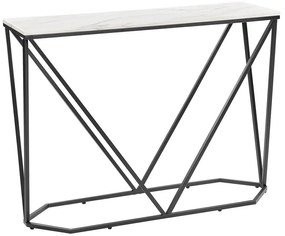 Konzolový stolek s mramorovým efektem bílý/černý HAZEN Beliani