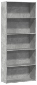 Knihovna betonově šedá 80 x 30 x 189 cm kompozitní dřevo 3314672