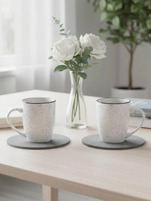 Sinsay - Sada hrnků s jemným skvrnitým vzorem – 2-pack - bílá