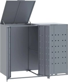 Box na 2 popelnice šedý 138 x 79 x 117 cm ocel 3279987