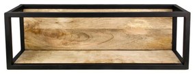Nástěnná police s detailem z neopracovaného mangového dřeva HSM collection Caria, 75 x 25 cm