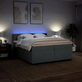 Box spring postel s matrací tmavě šedá 200x200 cm textil 3288289