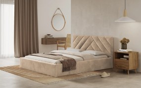 Postel PRATO 140x200 béžová s úložným prostorem