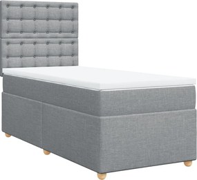 Box spring postel s matrací světle šedá 80 x 200 cm textil 3293421