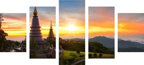 5-dílný obraz ranní východ slunce nad Thajskem Varianta: 200x100