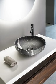 Sapho Sapho, RONDANE keramické umyvadlo na desku průměr 41cm, carnico marmor, AR435CM