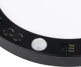 LED svítidlo s čidlem Kanlux ERGA PIR 17W CCT-B černé