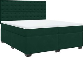 Box spring postel s matrací tmavě zelená 200x200 cm samet 3293317