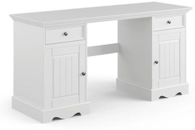 Bílý nábytek Psací stůl Belluno Elegante - velký, bílý, masiv, borovice