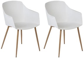 Sada 2 jídelních židlí bílé FONDA II Beliani