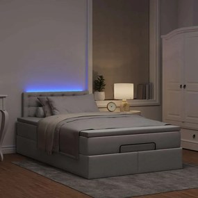 Osmanská postel s matrací &amp; LED taupe 120x190cm látka 3312461