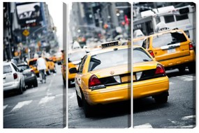 Vícedílný obraz Taxíky V Ulicích New Yorku Nedostatek Nedostatek Plátno Canvas 150x100