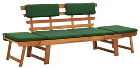Zahradní lavice s poduškami 2 v 1 190 cm masivní akáciové dřevo,  312121