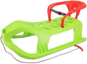 Plastové sáňky s opěradlem Baby Mix SNOW STAR zelené