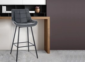 Barová židle Weston umělá kůže – šedá