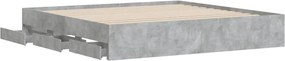 Rám postele se zásuvkami betonově šedý 180 x 200 cm kompozit 3207255