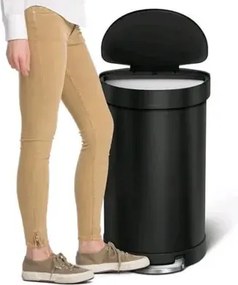 Simplehuman Pedálový odpadkový koš 45 l černá / půlkulatý