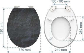 Eisl Sanitär WC prkénko MDF Soft Close Black Stone High Gloss 80535