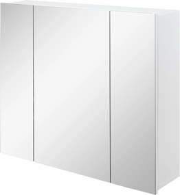 Kleankin koupelnová skříňka se zrcadlem - nástěnná koupelnová skříňka se 3 dvířky a nastavitelnými policemi 70x15x60 cm bílá | Aosom