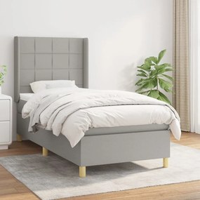 vidaXL Box spring postel s matrací 90x200 cm textil [3131963] Barva: světle šedá