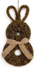 Velikonoční dekorace zajíc k zavěšení, 40 cm, proutí, IP44 venkovní