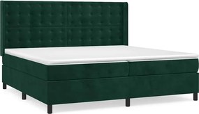Box spring postel s matrací tmavě zelená 200x200 cm samet 3132942