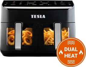 TESLA AirCook DualHeat QD464 XXL - multifunkční duální digitální horkovzdušná fritéza