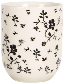 Porcelánový kalíšek na čaj s černými kvítky – 100 ml