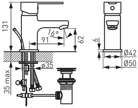 FERRO SAVIO, umyvadlová baterie, Chrom, BSV2