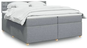 Box spring postel s matrací světle šedá 200 x 200 cm textil 3286801