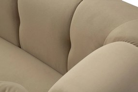 Designové sametové křeslo Alma šedobéžové/zlaté