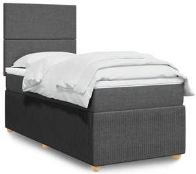 Box spring postel s matrací tmavě šedá 90x200 cm textil 3294233