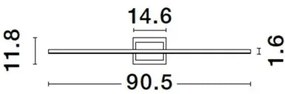 LED nástěnné svítidlo Azure 90 černé