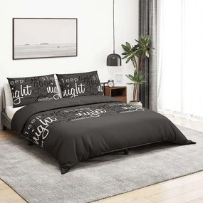 vidaXL Sada ložního prádla 200 x 200 cm bavlna [136448] Barva: Tmavě šedá a černá