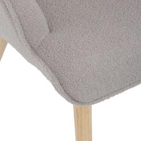 Relaxační křeslo ušák s podnožkou RENI - šedá látka bouclé