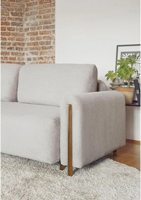 Světle šedá manšestrová rozkládací/s úložným prostorem pohovka 244 cm Arcadova – ELTAP